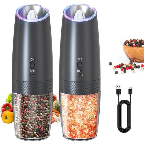 CIRCLE JOY Gravity Electric Salt and Pepper Grinder Set Automatic Salt ...